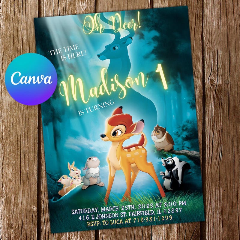 Bambi Invitation - Etsy