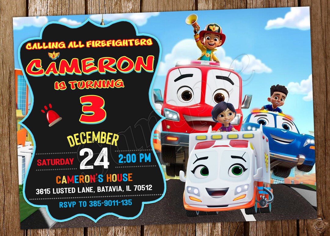 Firebuds Invitation Firebuds Birthday Firebuds Invite Firebuds Birthday ...