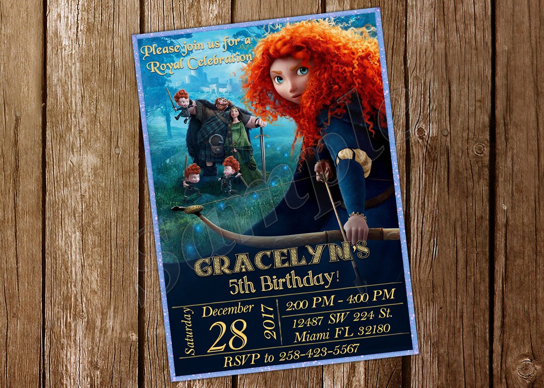 Brave Invitation Merida Invitation Princess Brave Invitation Brave ...