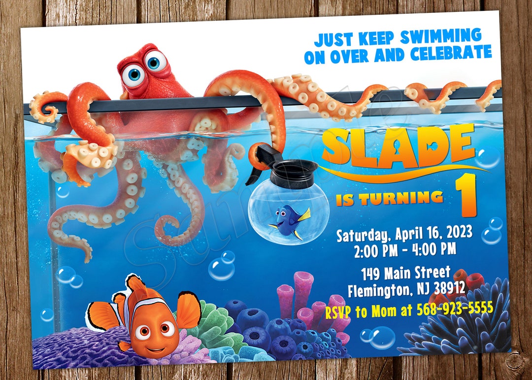 Finding Dory Invitation Finding Nemo Invitation Finding Dory Birthday ...
