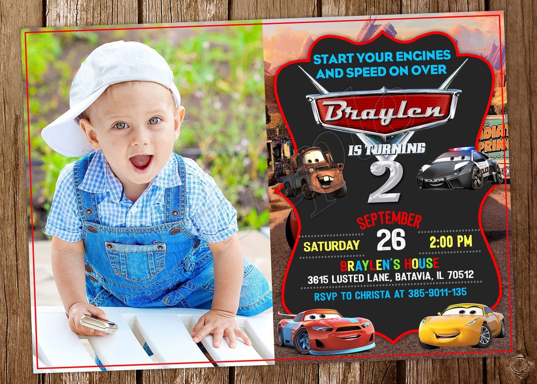 Cars Invitation Cars Birthday Invitation Cars Party Mcqueen Invitation ...