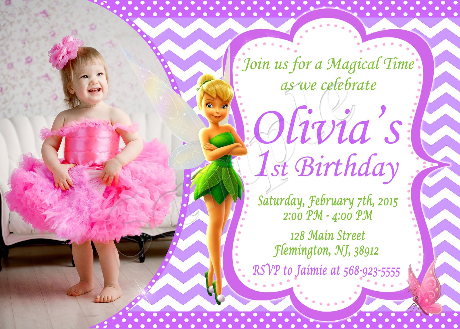 Tinkerbell Invitation Tinkerbell Birthday Tinkerbell Invite Etsy