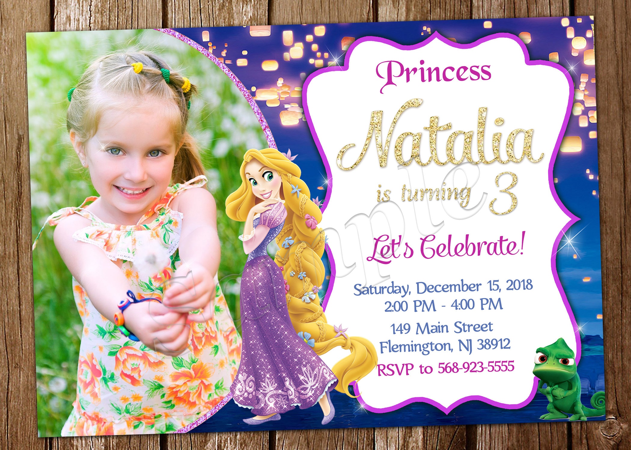 Rapunzel Birthday Invitation