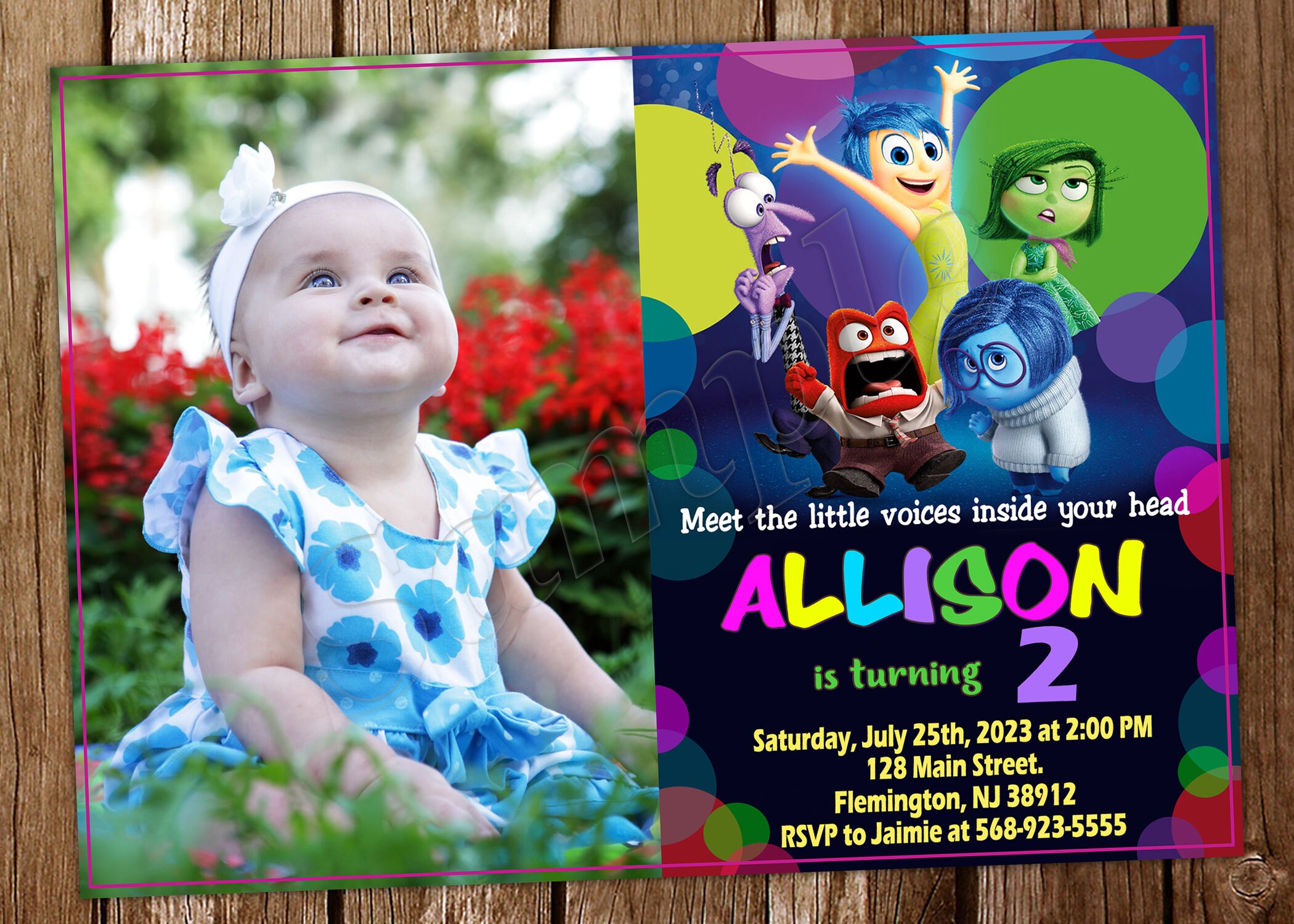 Inside Out Invitation Inside Out Birthday Inside Out Invite Inside Out ...