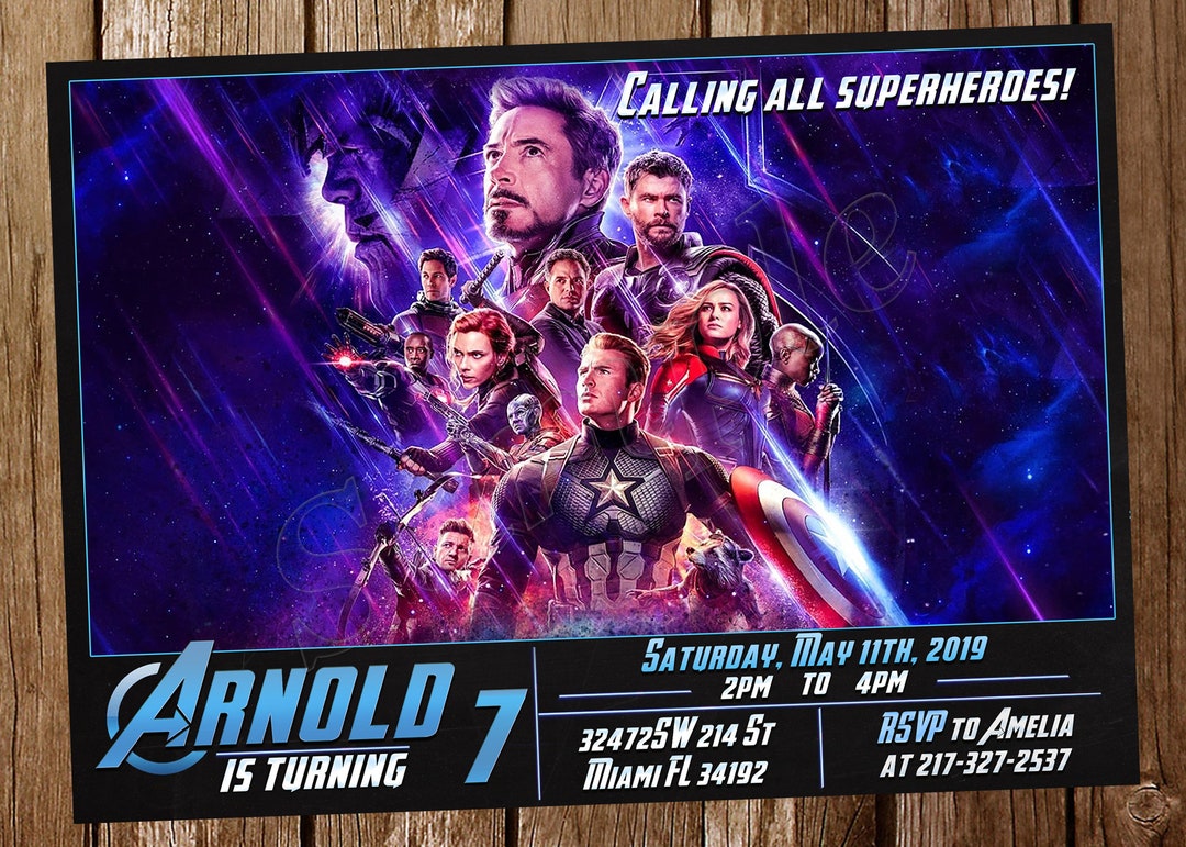 Avengers Invitation Avengers Endgame Invitation Avengers Birthday ...