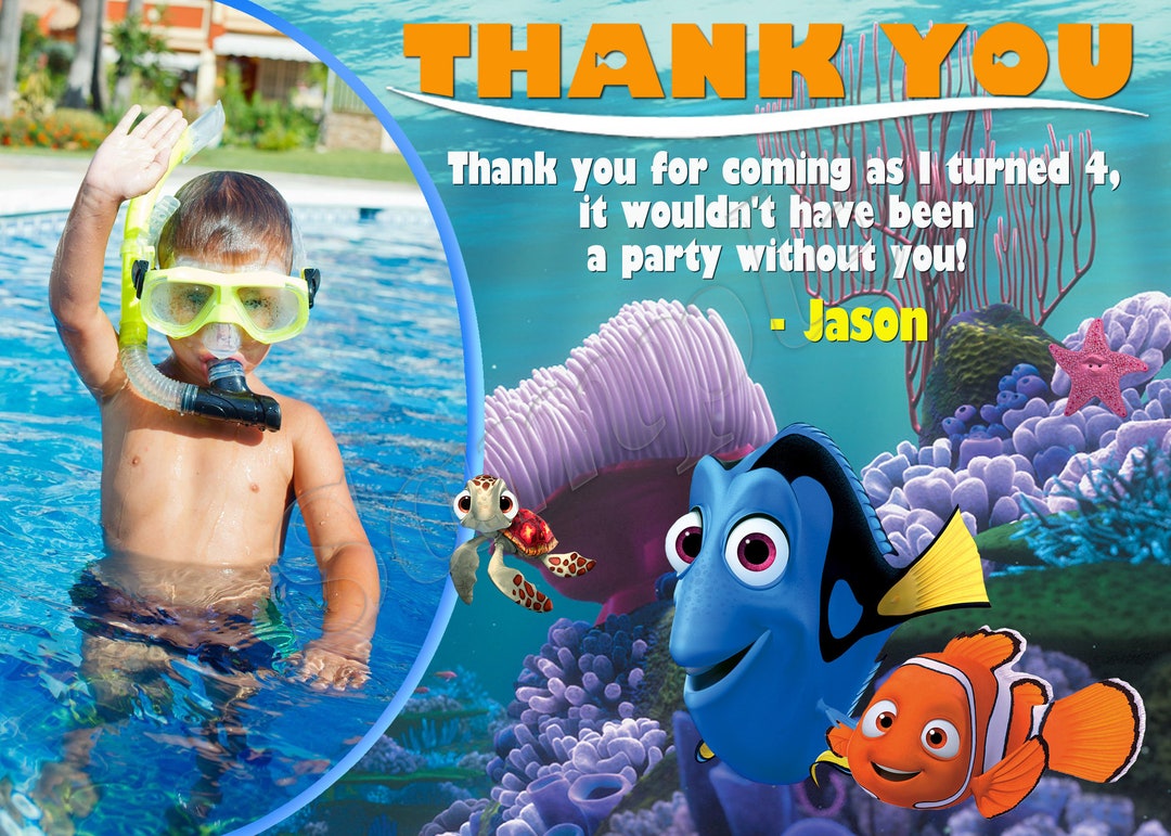 Finding Dory Thank You Card Finding Dory Invitation Finding Nemo ...