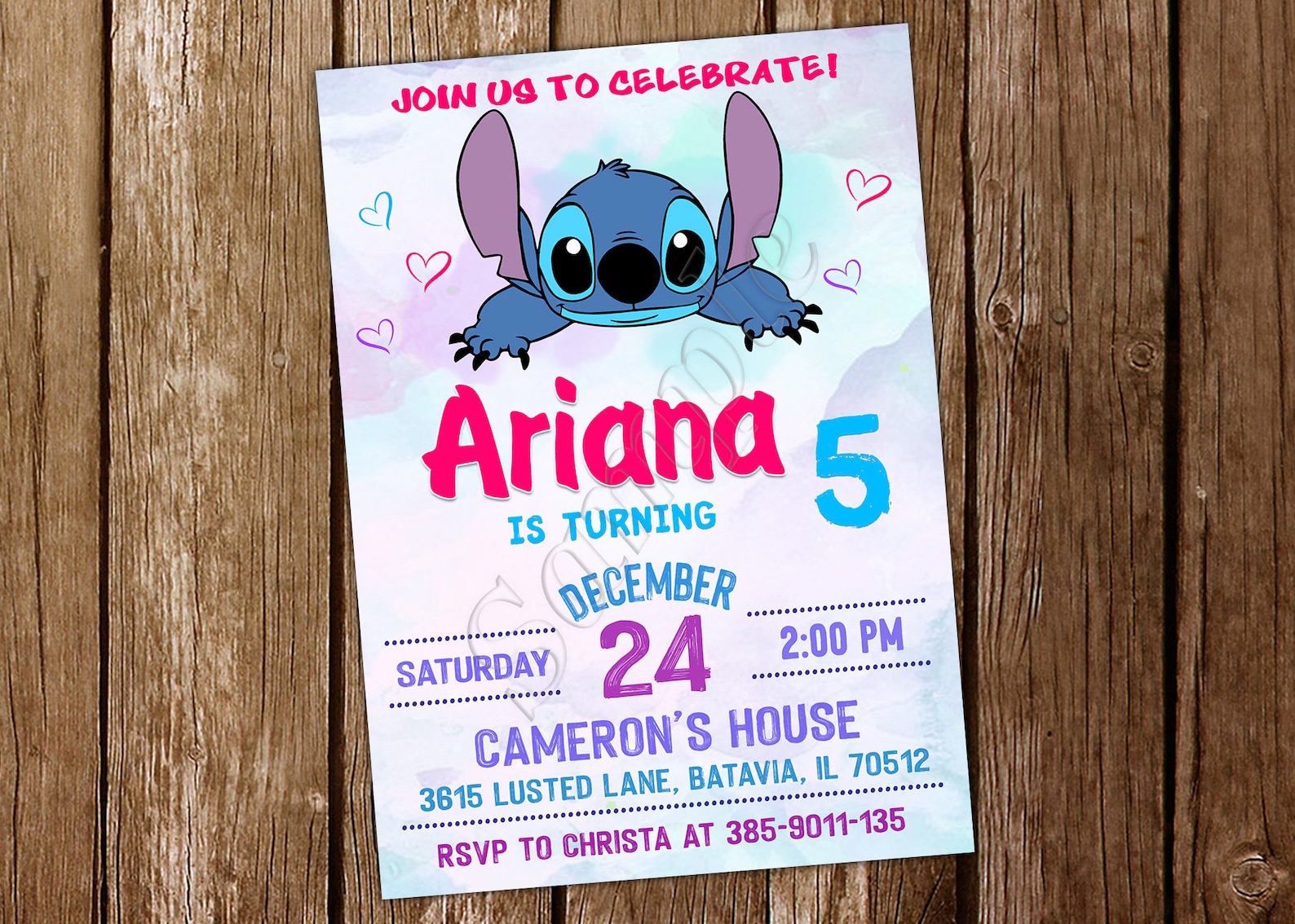 Lilo and Stitch Invitation Lilo and Stitch Birthday Lilo and - Etsy