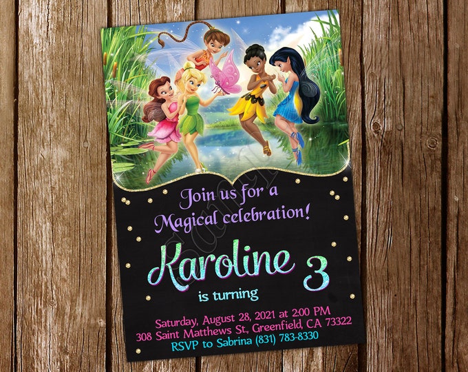 Tinkerbell Invitation Tinker Bell Invitation Tinkerbell Birthday Party ...