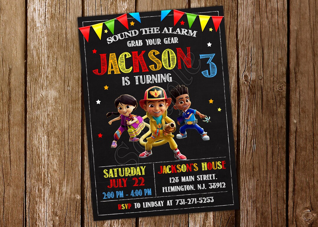 Firebuds Invitation Firebuds Birthday Firebuds Invite Firebuds Birthday ...