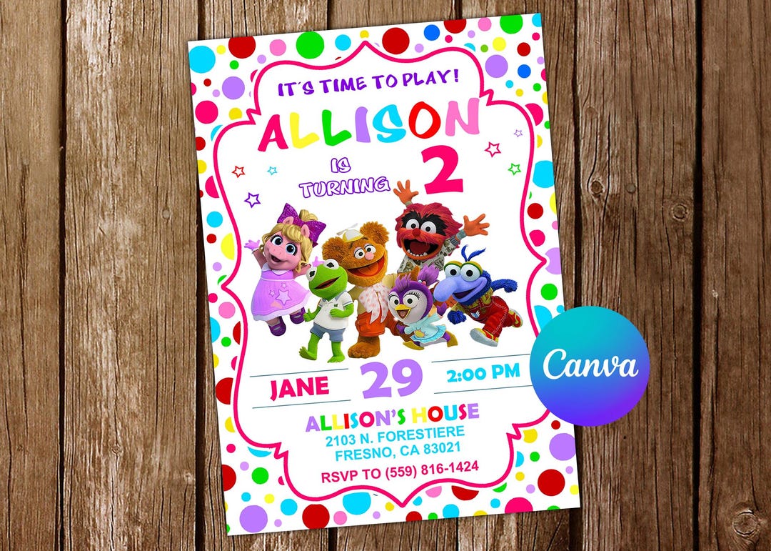 Muppet Babies Invitation Muppet Babies Birthday Invitation Muppet ...