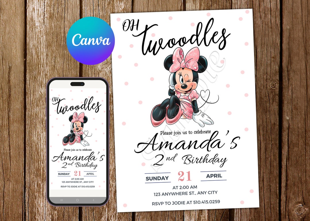 Minnie Mouse Invitation Minnie Mouse Birthday Invitation Minnie Mouse ...
