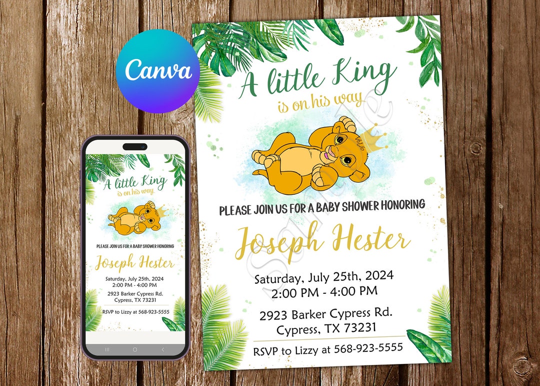 Lion King Invitation Lion King Birthday Invitation Lion King Party Lion ...