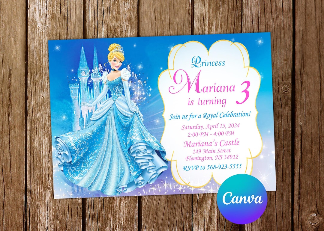 Cinderella Invitation Princess Cinderella Birthday Invitation ...