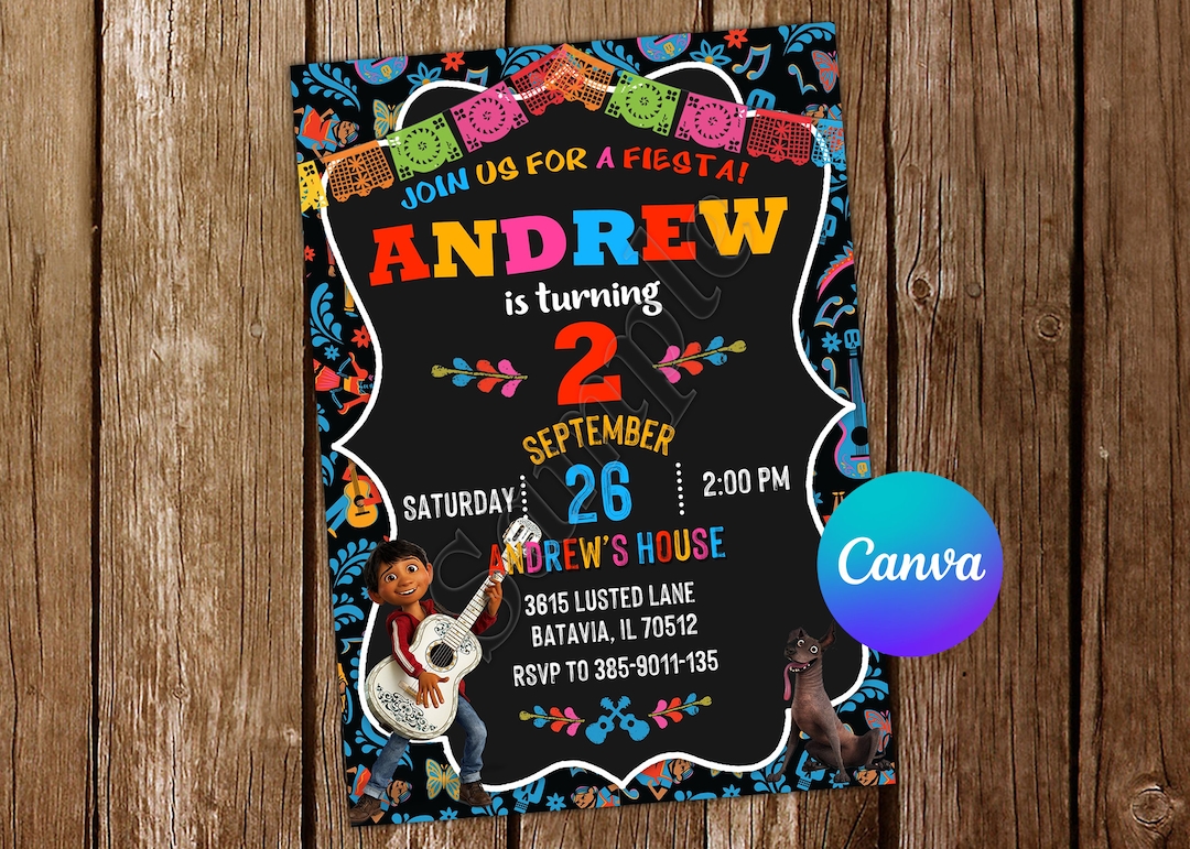 Coco Invitation Coco Birthday Invitation Fiesta Invitation Coco Party ...