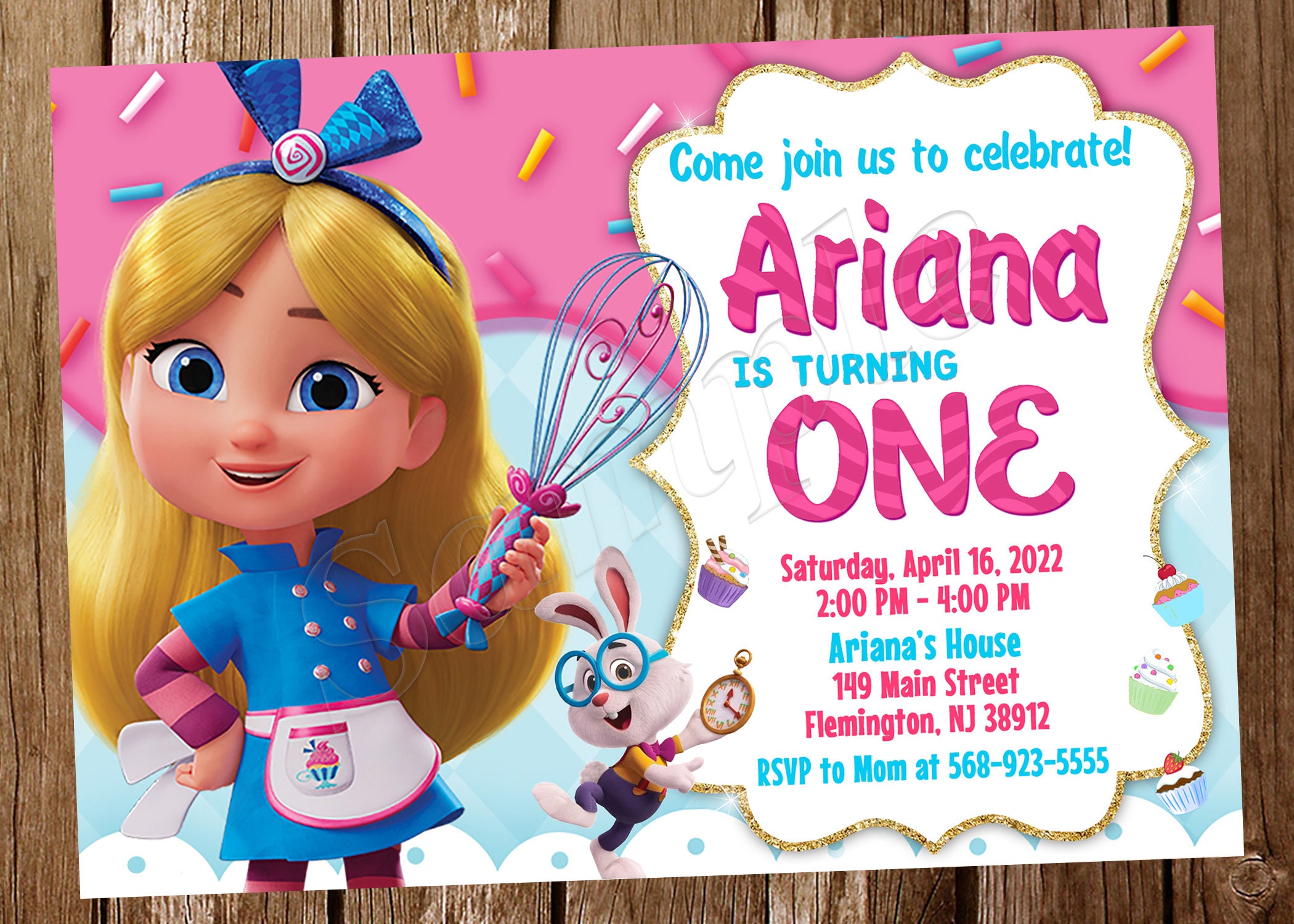Alice's Wonderland Bakery Invitation Alice's | Etsy