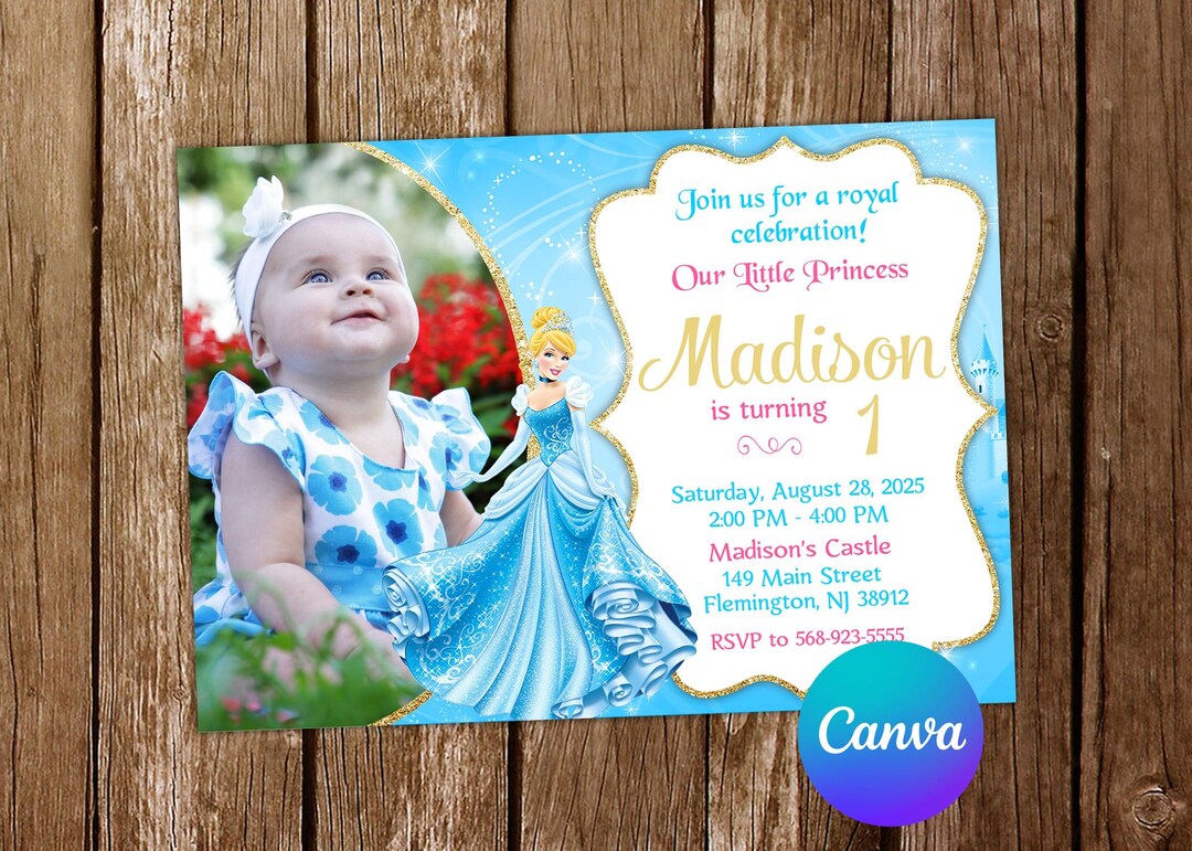Cinderella Invitation Princess Cinderella Birthday Invitation ...
