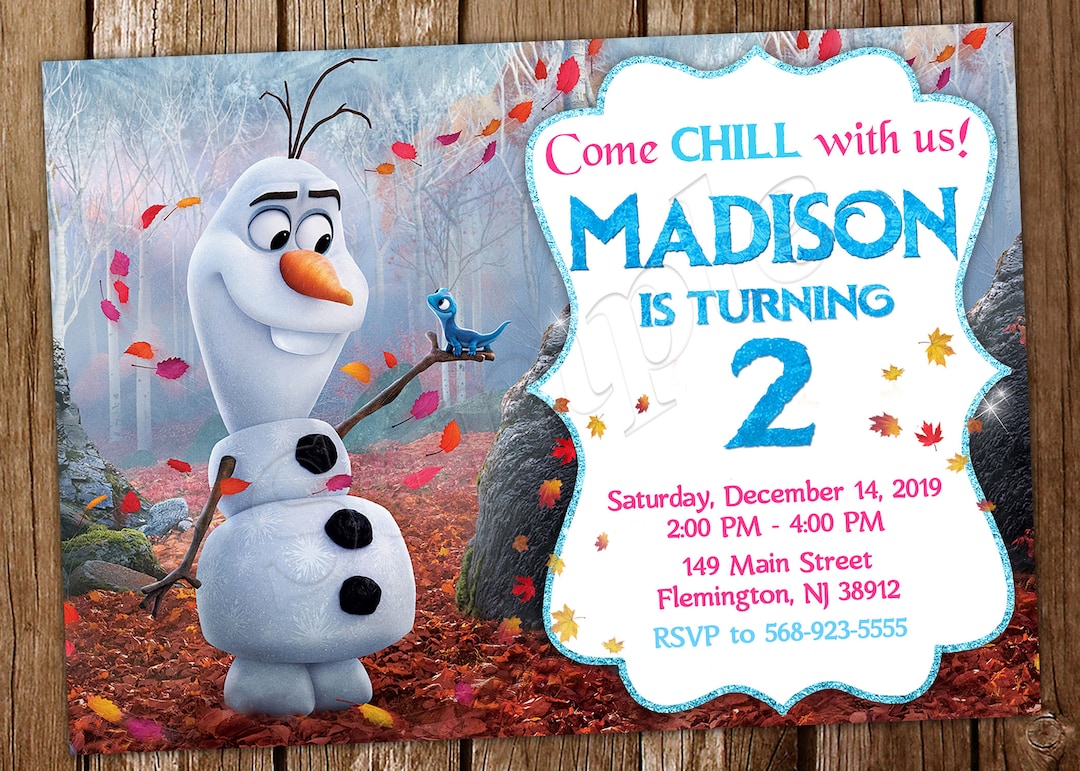 Frozen Invitation Olaf Invitation Olaf Birthday Olaf Invite Frozen ...
