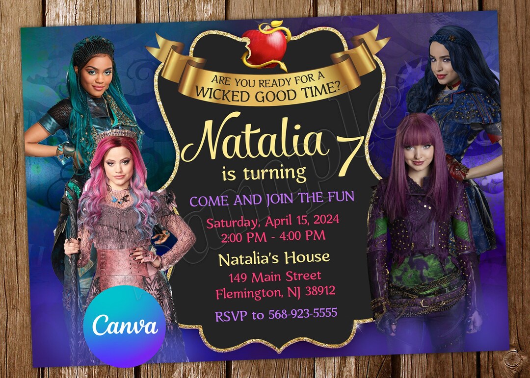 Descendants Invitation Descendants Birthday Invitation Descendants ...