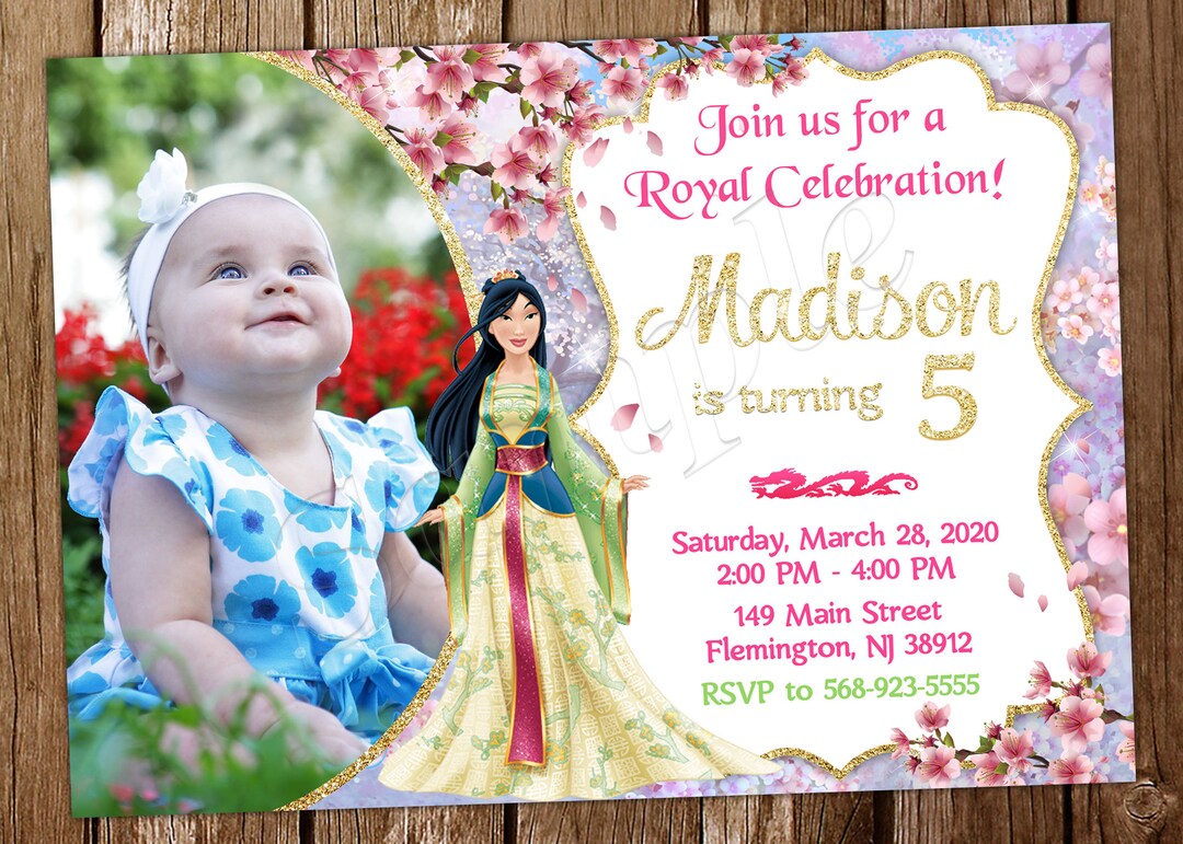 Mulan Invitation Princess Mulan Invitation Mulan Birthday Mulan Invite ...