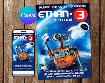 Wall E Invitation Wall E Birthday Party Invitation Wall E Party Wall E ...