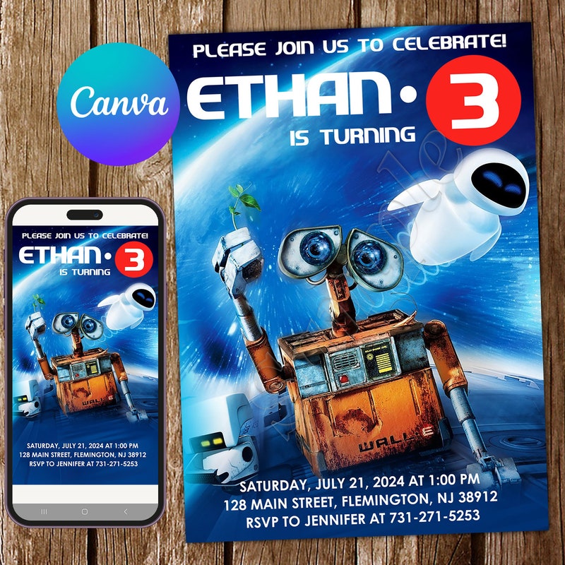 Birthday Card With Wall.e - Etsy