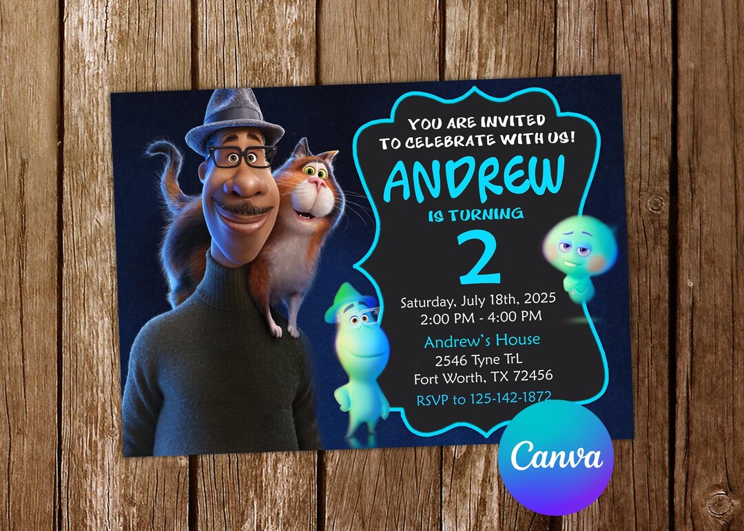Soul Invitation Soul Birthday Invitation Soul Party Soul Editable ...