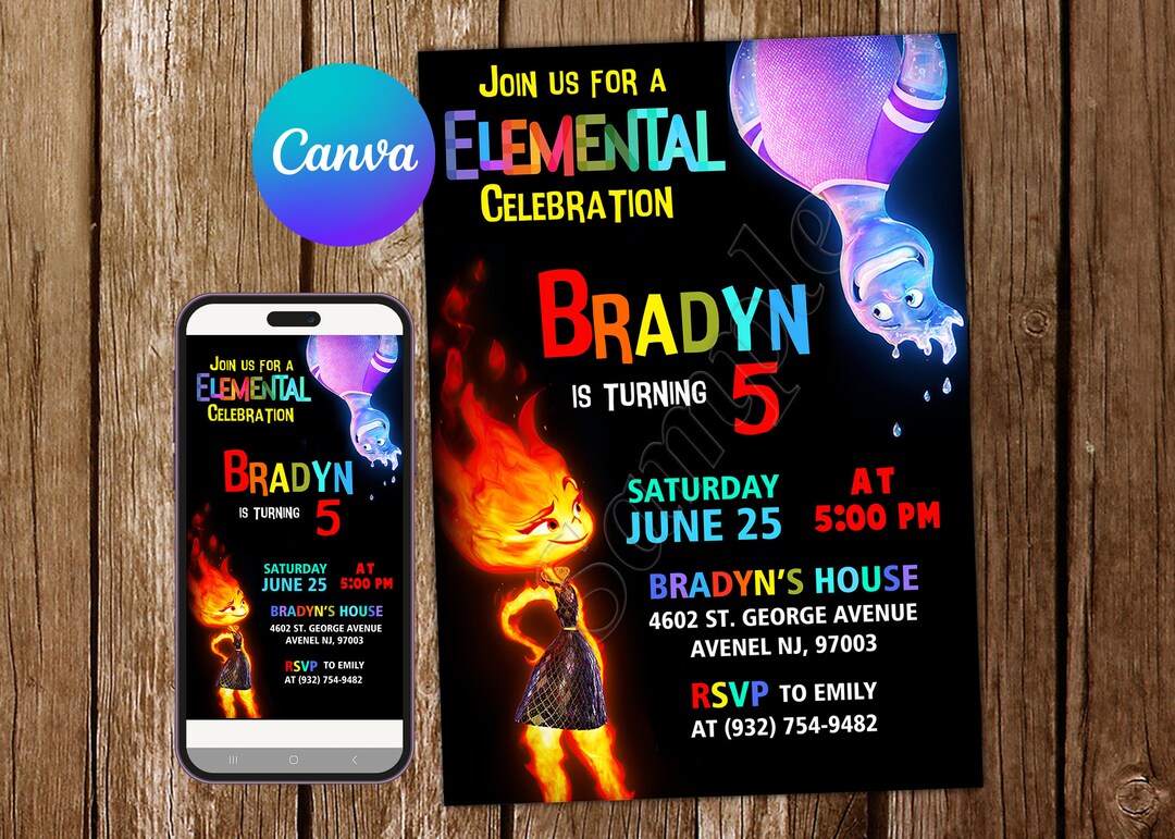 Elemental Invitation Elemental Birthday Invitation Elemental Party ...