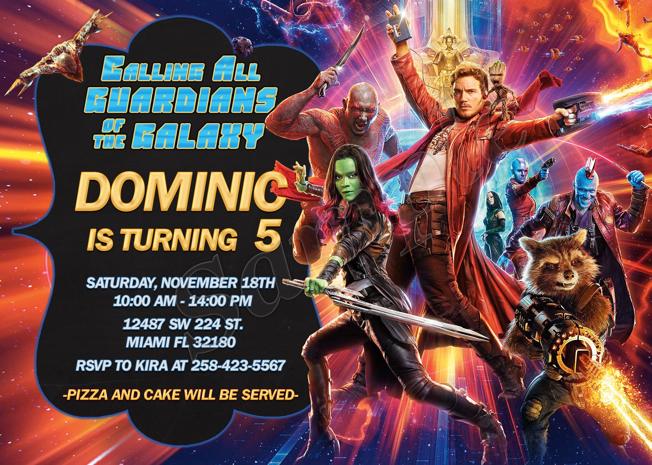 Guardians of the Galaxy Invitation Groot Invitation Guardians - Etsy