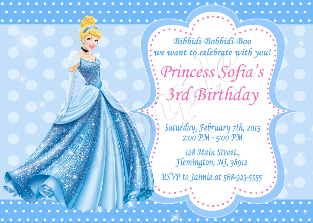 Cinderella Invitation Princess Cinderella Invitation - Etsy