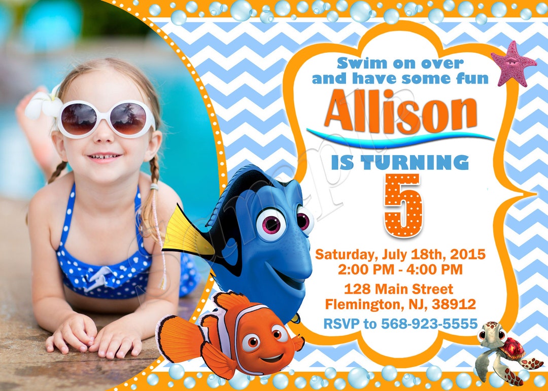Finding Nemo Invitation Finding Dory Invitation Finding Nemo Birthday ...