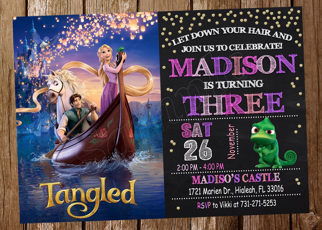 Rapunzel Invitation Tangled Invitation Rapunzel Birthday Rapunzel ...