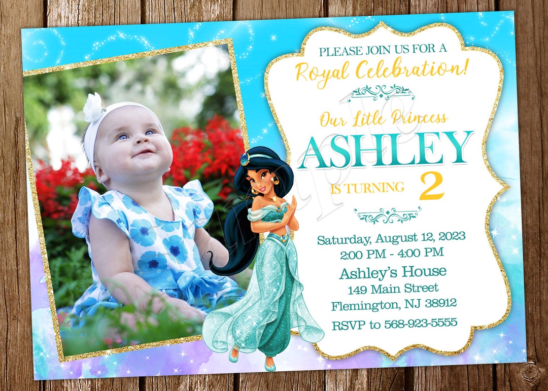 Jasmine Invitation Princess Jasmine Birthday Princess Jasmine Invite ...