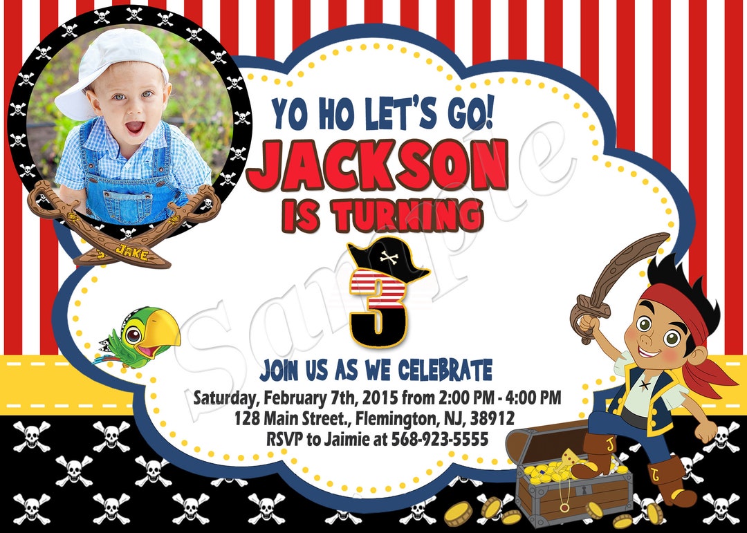 Jake and the Neverland Pirates Invitation Captain Jake Pirates ...