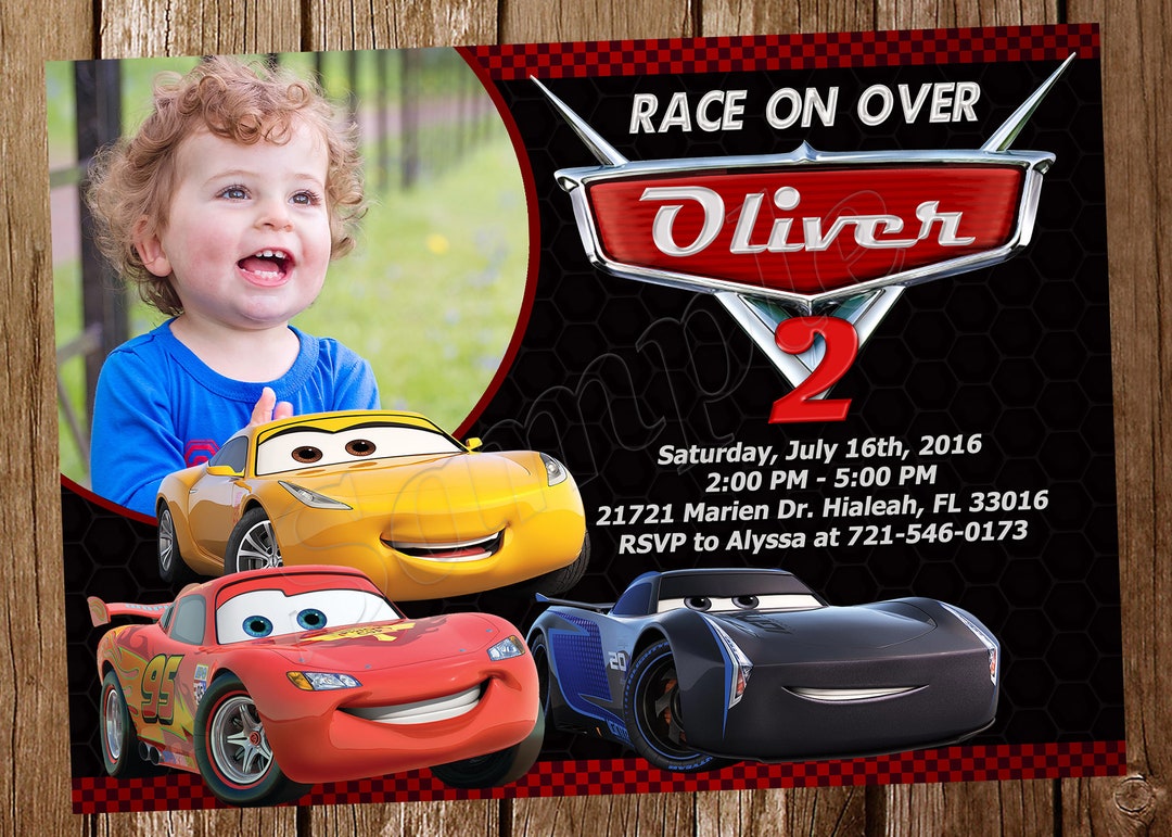 Cars Invitation Cars Birthday Invitation Cars Party Mcqueen Invitation ...