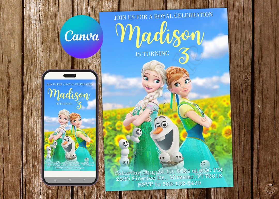 Frozen Fever Invitation Frozen Invitation Frozen Birthday Invitation ...