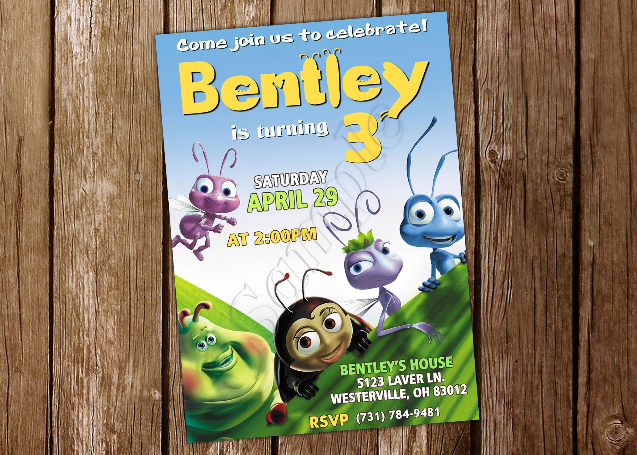 A Bug's Life Invitation A Bug's Life Birthday A Bugs - Etsy
