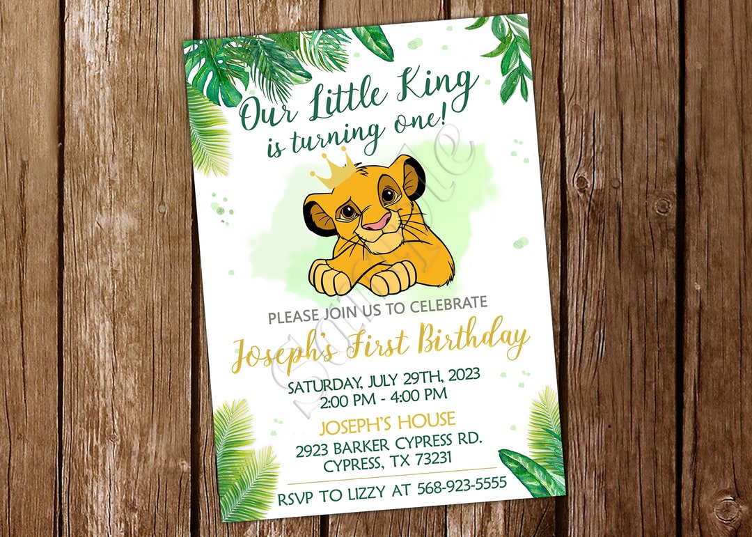Lion King Invitation Lion King Birthday Lion King Invite Lion ...
