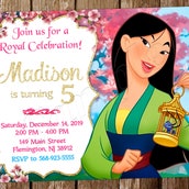 Mulan Invitation Princess Mulan Invitation Mulan Birthday Mulan Invite ...