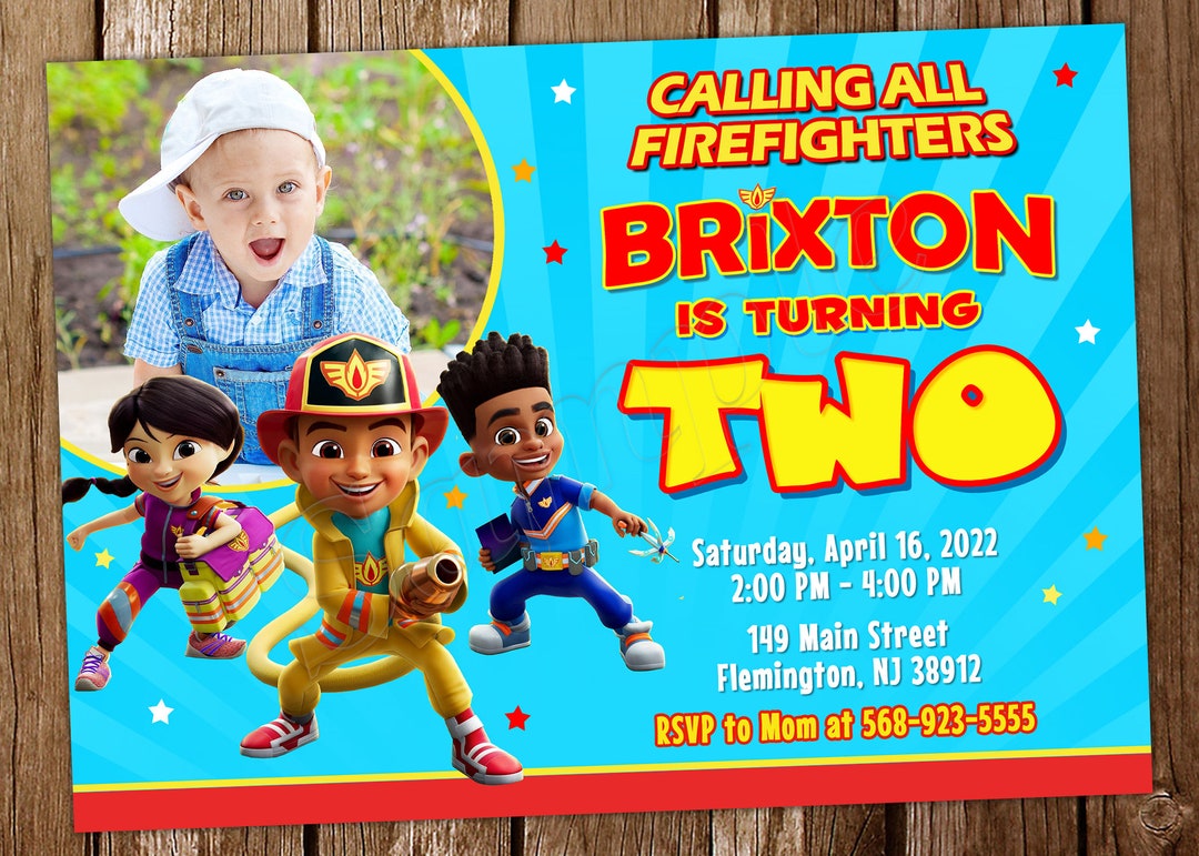 Firebuds Invitation Firebuds Birthday Firebuds Invite Firebuds Birthday ...