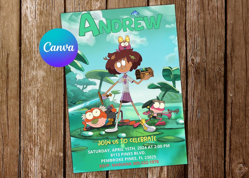 Amphibia Invitation Amphibia Birthday Invitation Amphibia Party ...