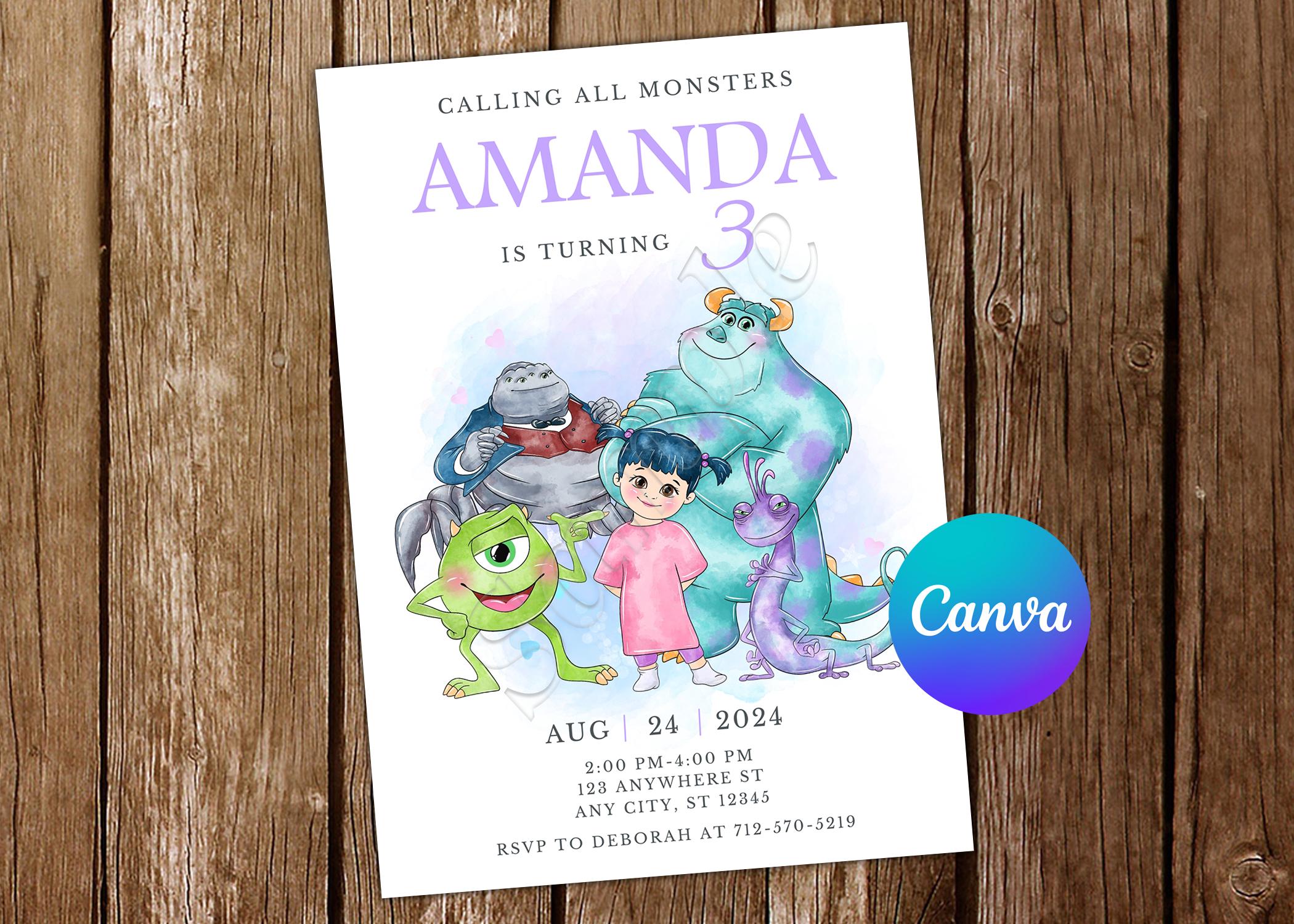 Monsters Inc Invitation Monsters University Birthday Invitation ...