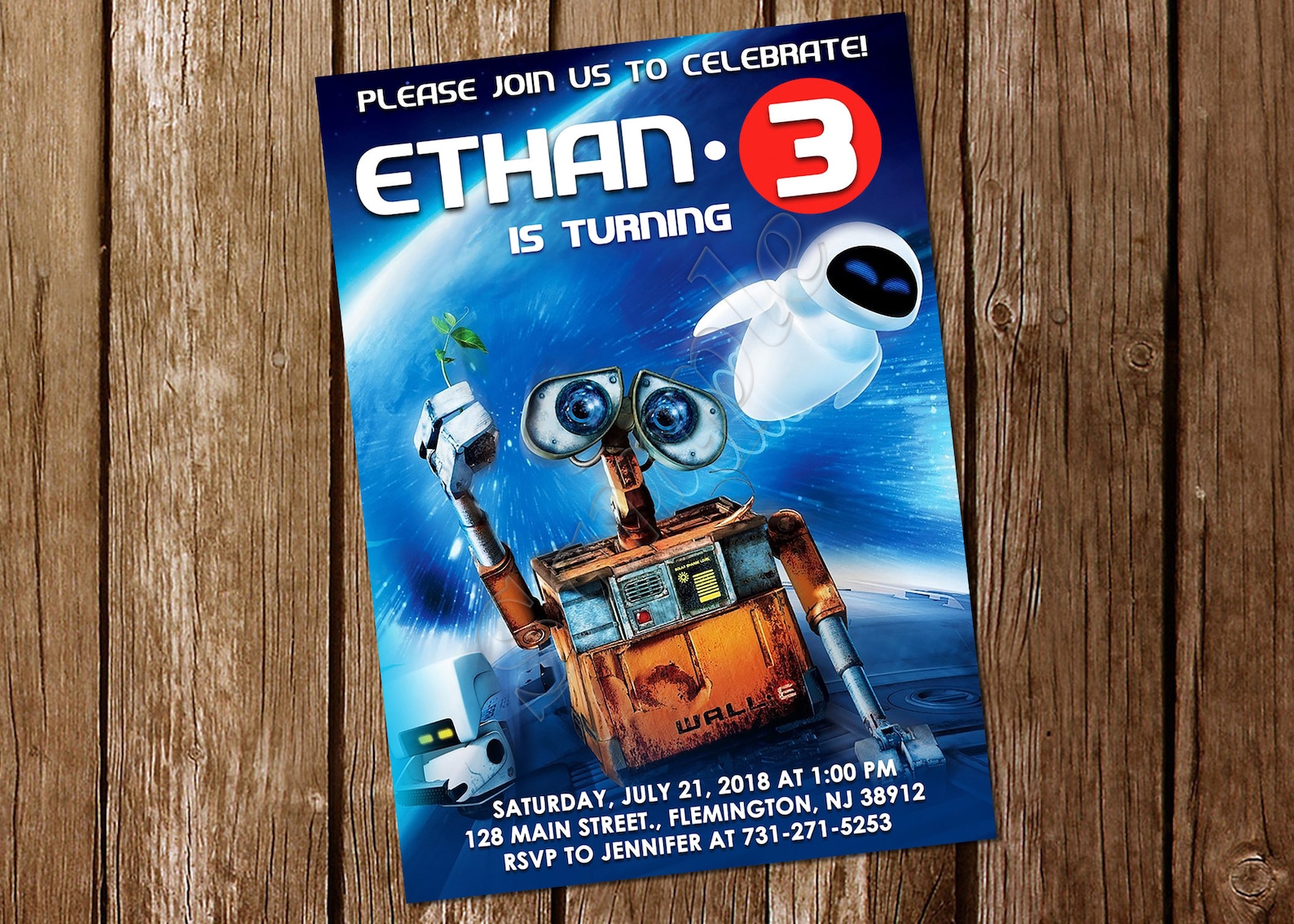 Wall E Invitation Wall E Birthday Wall E Invite Wall E Birthday ...