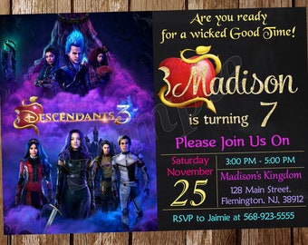 Descendants Birthday Party Invitation - Etsy