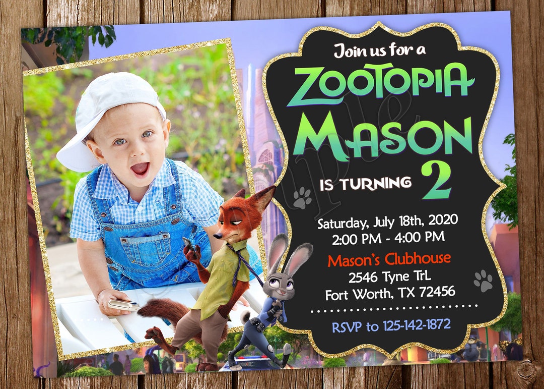 Zootopia Invitation Zootopia Birthday Zootopia Invite Zootopia Birthday ...