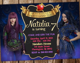Descendants Invitation Descendants Birthday Invitation Descendants ...