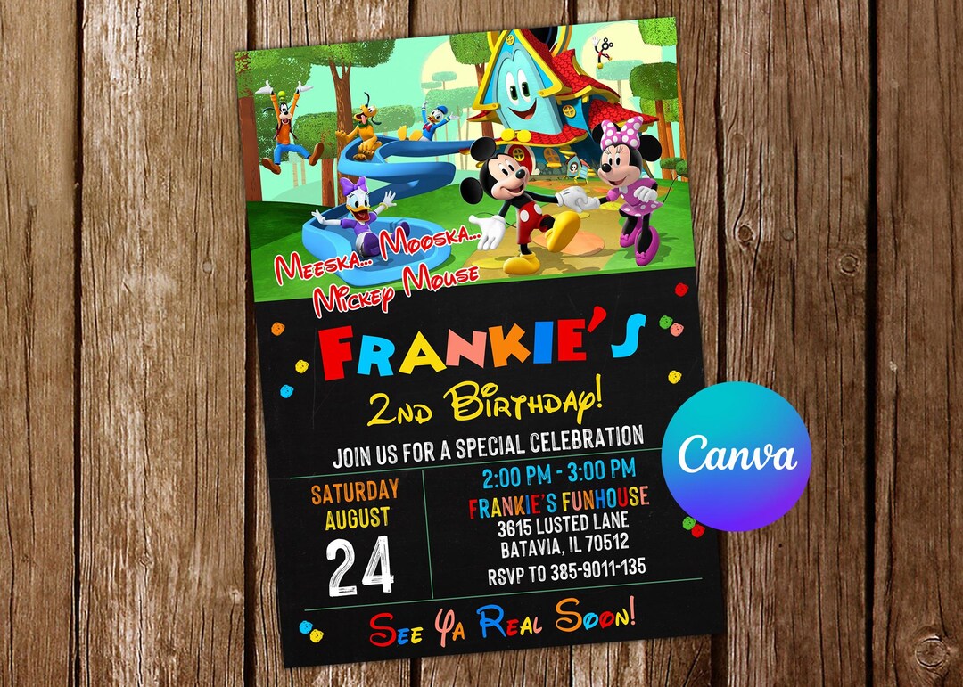 Mickey Mouse Funhouse Invitation Mickey Mouse Birthday Invitation ...