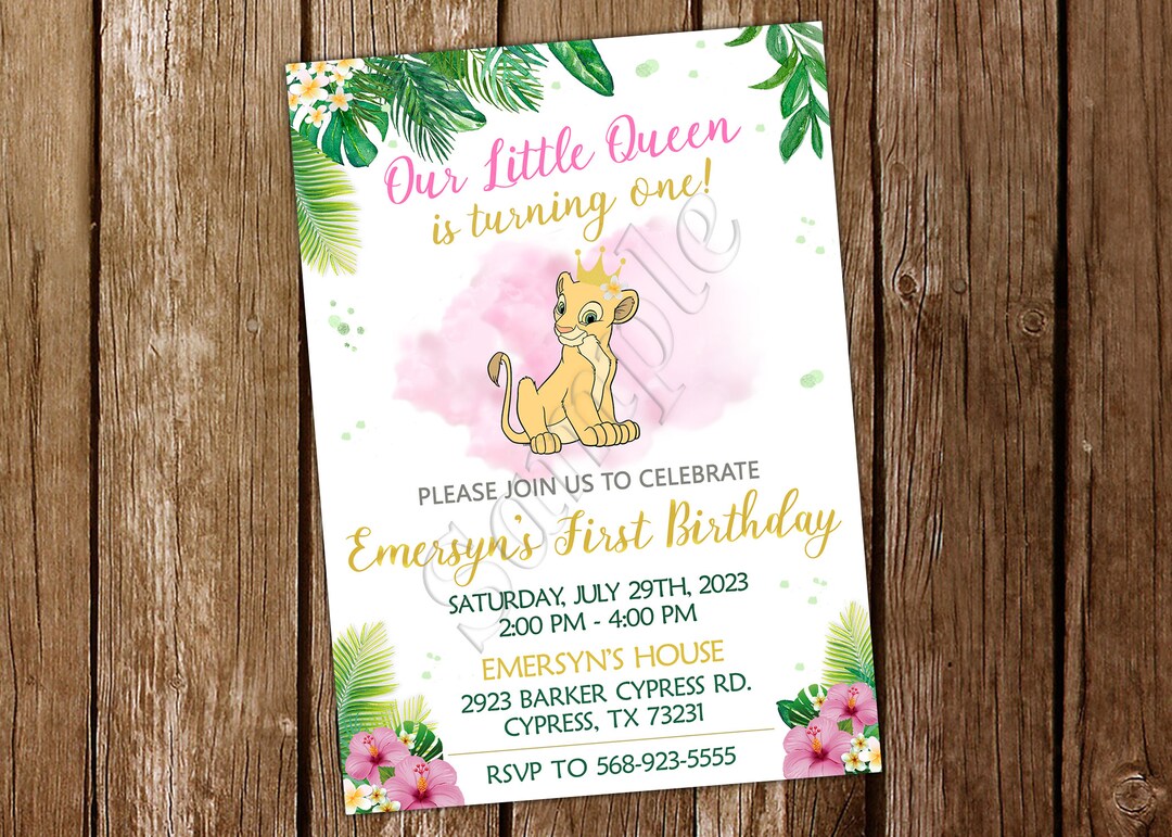 Lion King Invitation Lion King Birthday Lion King Invite Lion ...