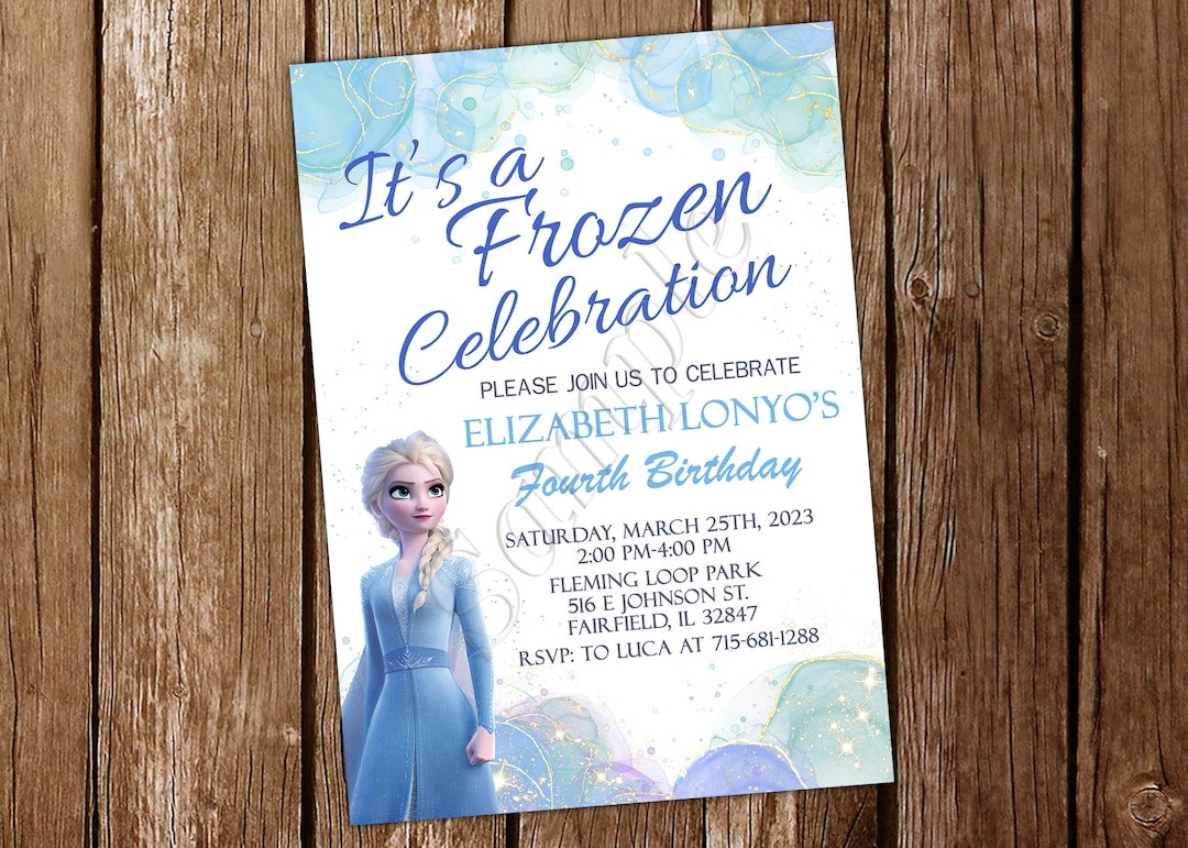 Frozen Invitation Frozen Watercolor Invitation Frozen Birthday Frozen ...