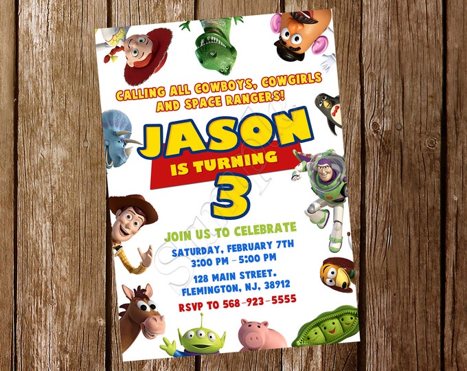 Toy Story Invitation, Toy Story Digital Invitation, Toy Story Printable ...