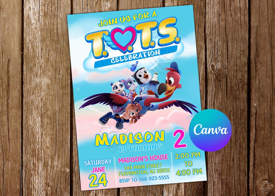 Tots Invitation Tots Birthday Invitation Tots Party Tots Invites Tots ...